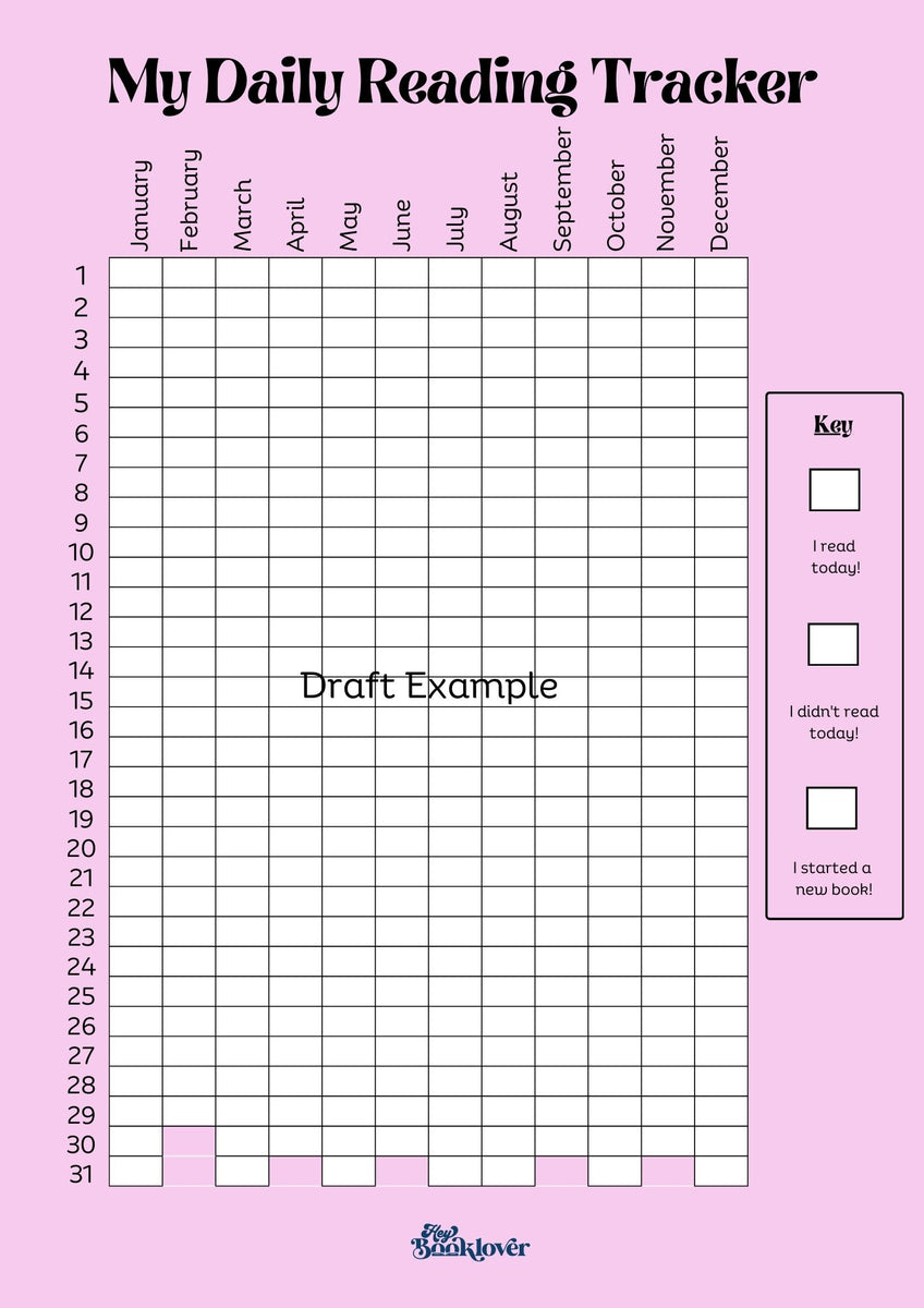 Daily Reading Tracker Poster (for a year!) – Hey Booklover