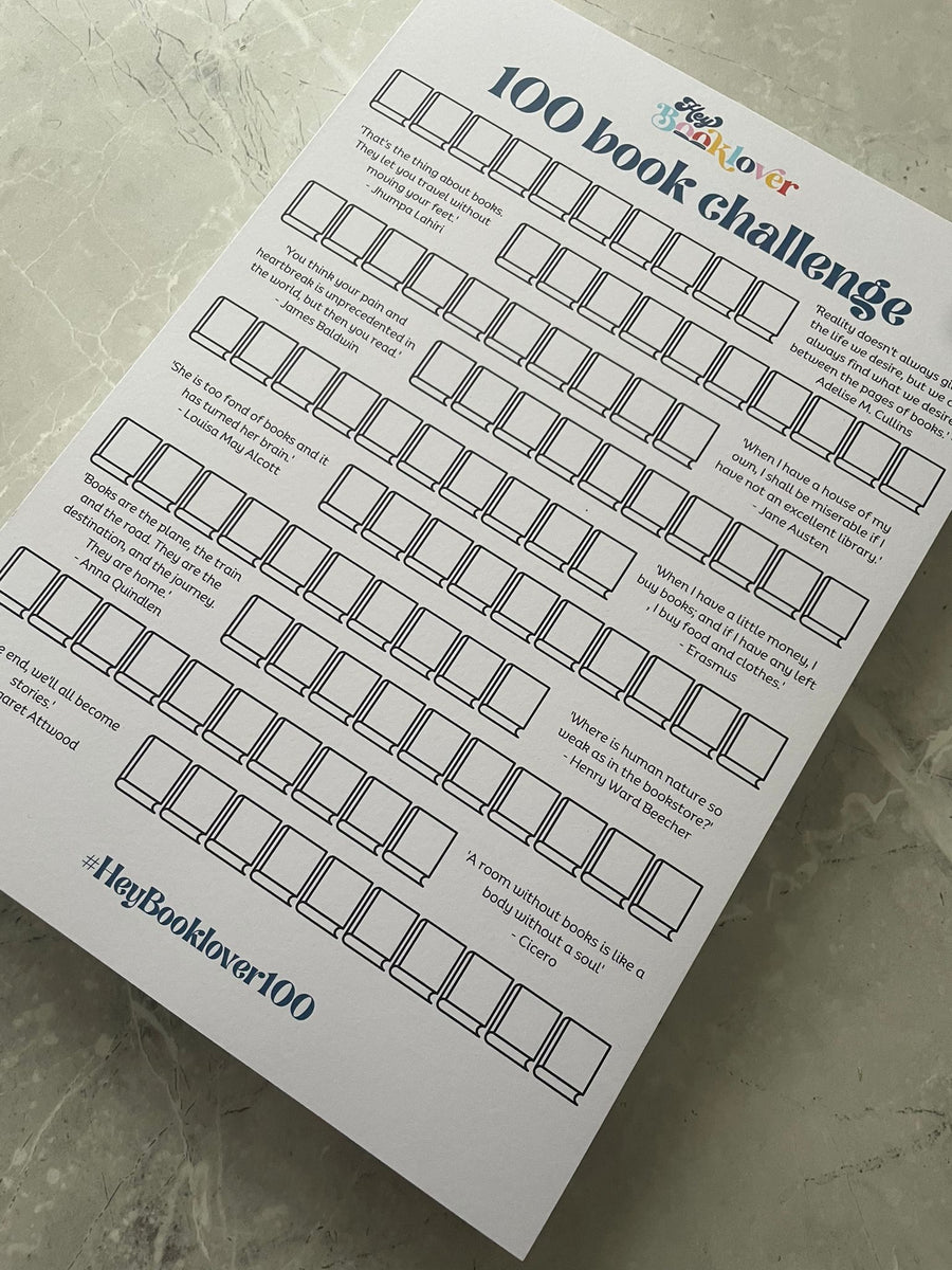100 Book Challenge Poster – Hey Booklover